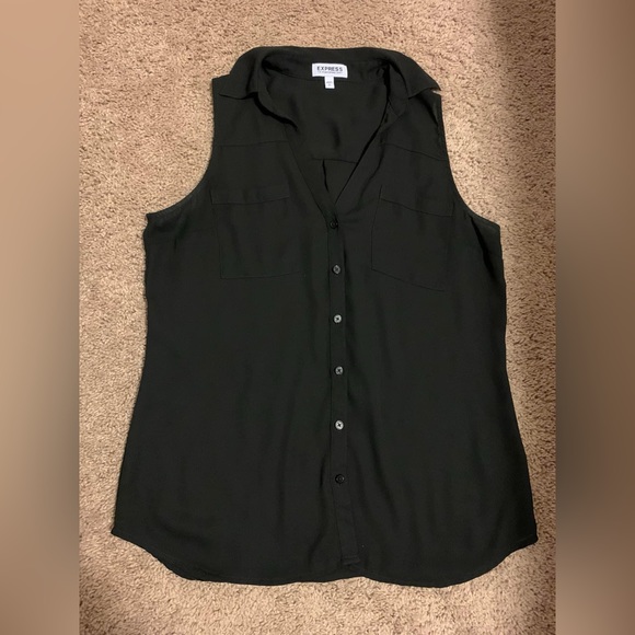 Express | Tops | Black Express Button Down Shirt | Poshmark